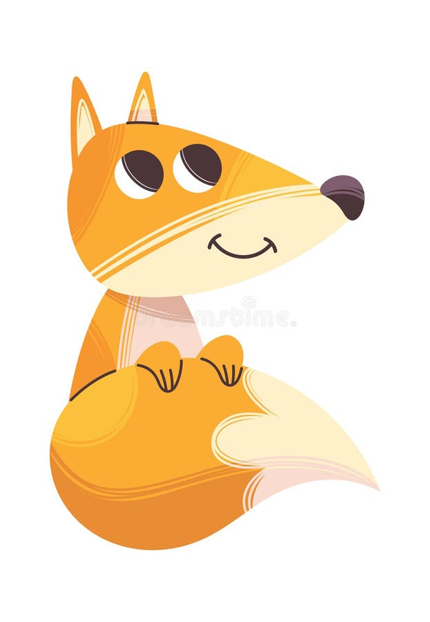 Red Fox Animal Character Illustration Cartoon Coloring Stock ...