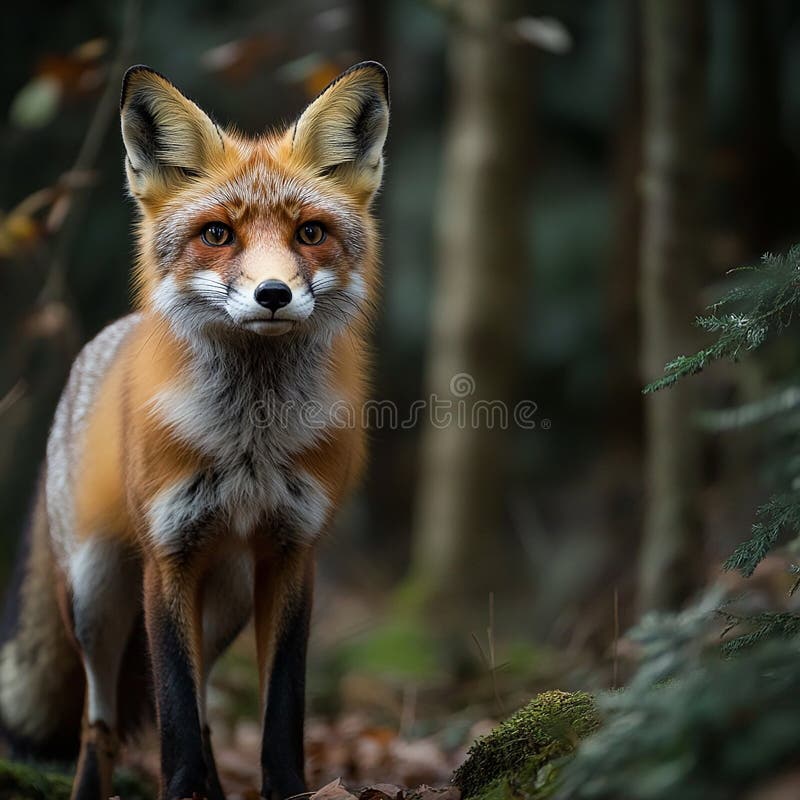 Red Fox Animal, Sketch, Drawing, Photo Stock Illustration ...