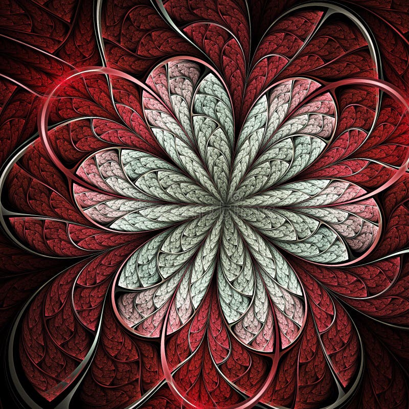 Red fractal flower stock illustration. Illustration of design - 147229822