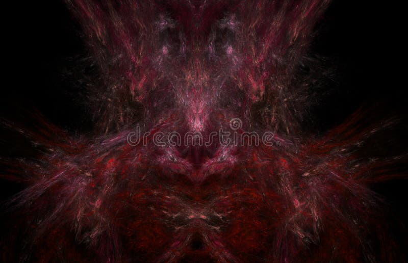 Red Fractal Pattern on Balck Background. Fantasy Fractal Texture ...