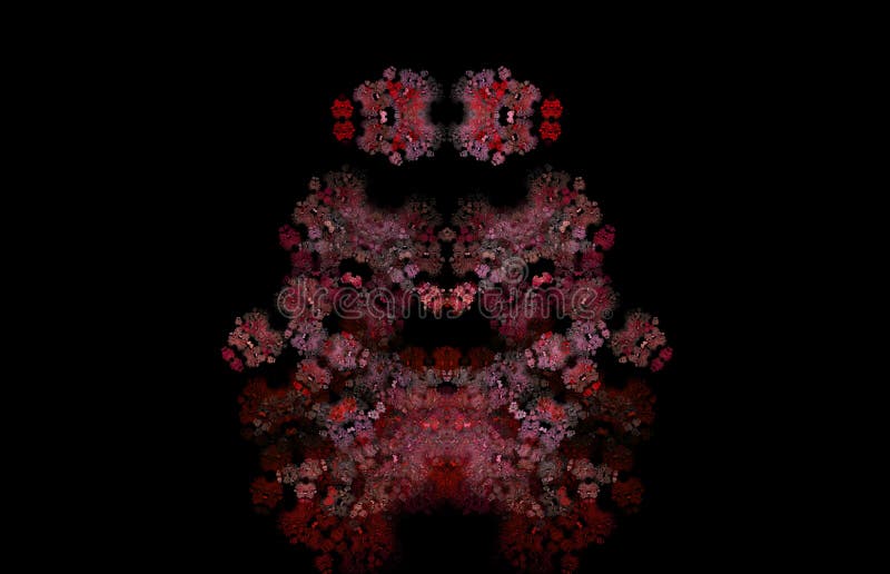 Red Fractal Pattern on Balck Background. Fantasy Fractal Texture ...
