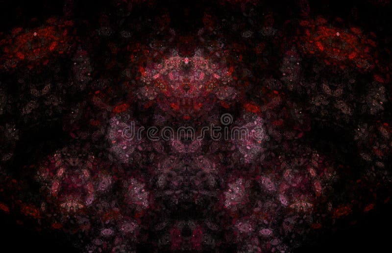 Red Fractal Pattern on Balck Background. Fantasy Fractal Texture ...