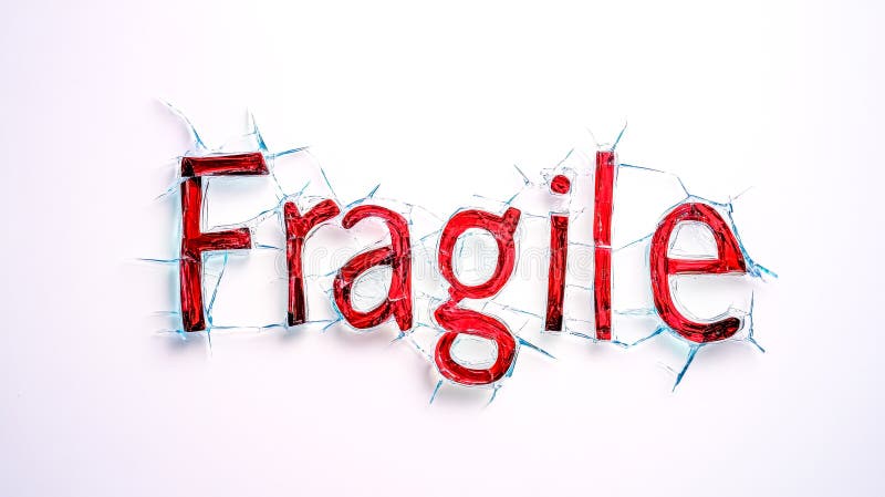 Fragile Word Written on Cracked Glass Symbolizing Vulnerability Stock ...