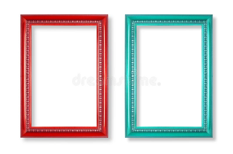 Red Frame and Blue Frame Isolated on White Background Stock Photo ...