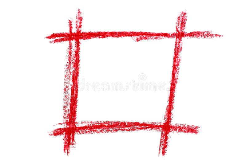 Red Frame Drew with a Red Crayon Stock Image - Image of valentine ...
