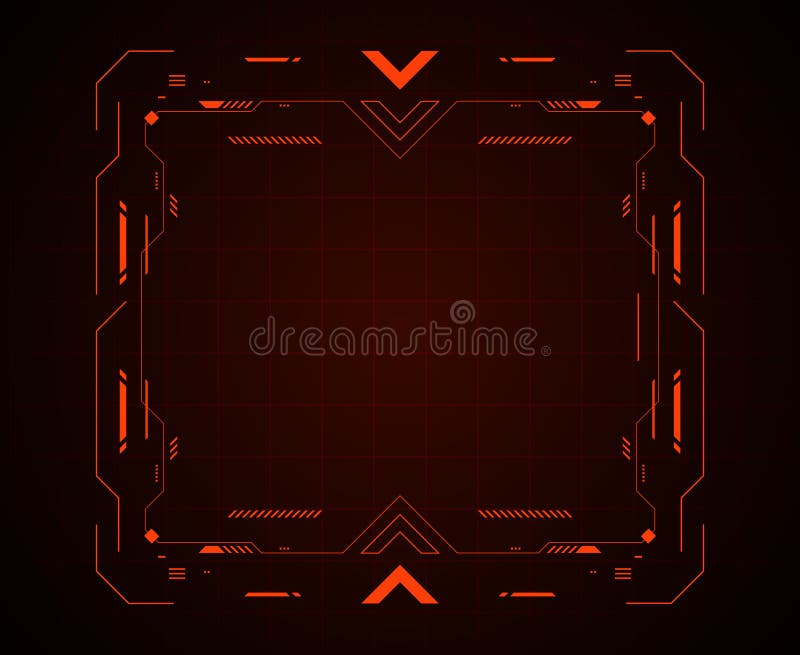 Red Frame Element Abstract Modern Technology Futuristic Hud Stock ...