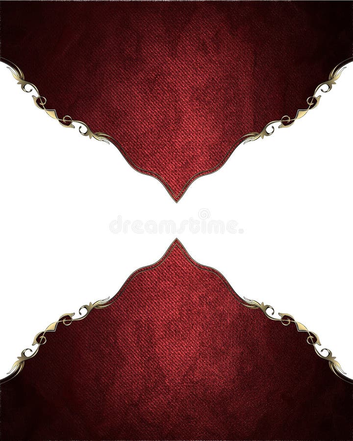 Red Frame with Gold Trim on a White Background. Element for Design ...