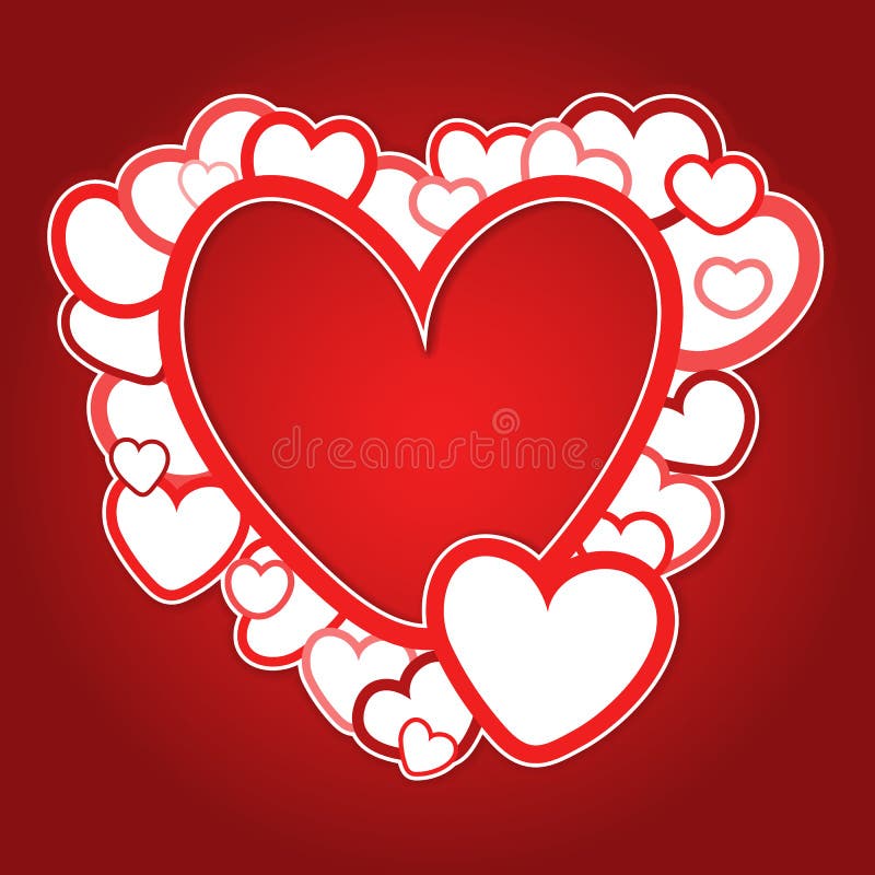 Red frame of hearts stock vector. Illustration of element - 36280190