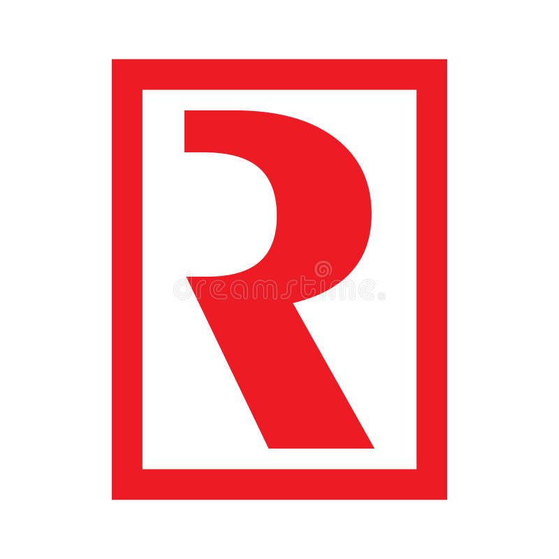 Red Frame Initial Letter R Logo Design Stock Illustration ...