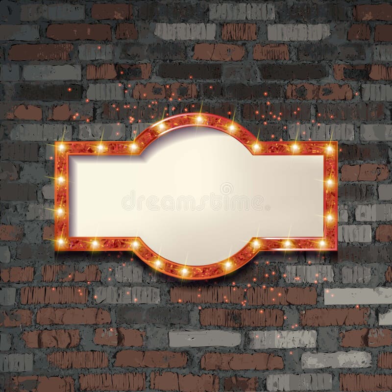 Red frame with light bulbs stock illustration. Illustration of casino ...