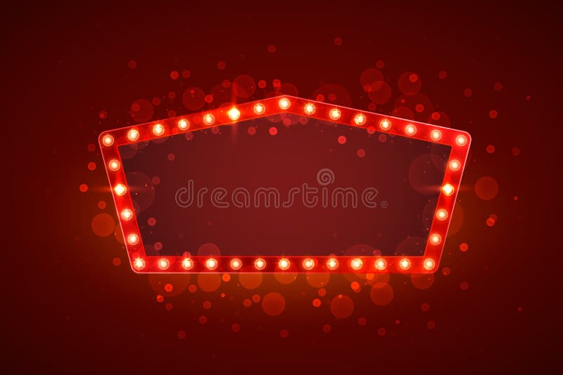 Red Frame Retro Billboard, Blank Showtime Text. Stock Vector ...
