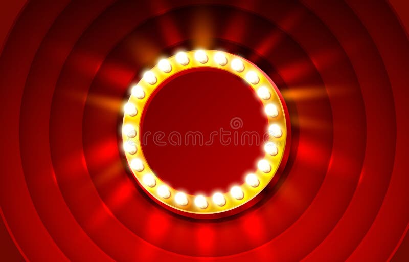 Red Frame Retro Billboard, Blank Showtime Text. Vector Stock Vector ...