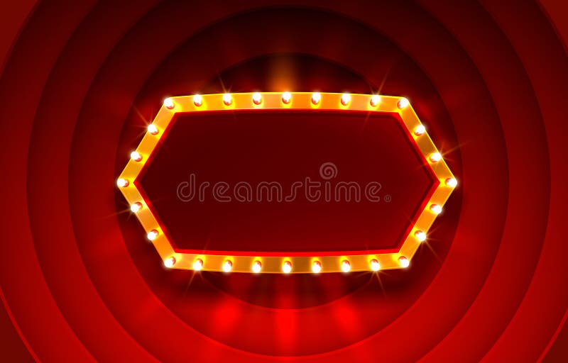 Red Frame Retro Billboard, Blank Showtime Text. Vector Stock Vector ...