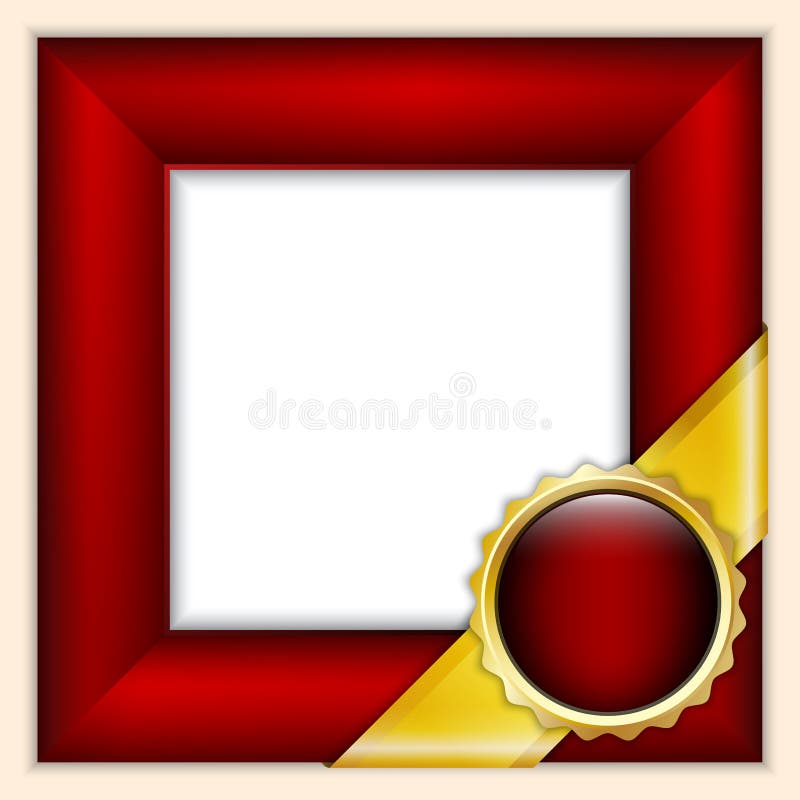 Red frame with ribbon stock vector. Illustration of frame - 25915611