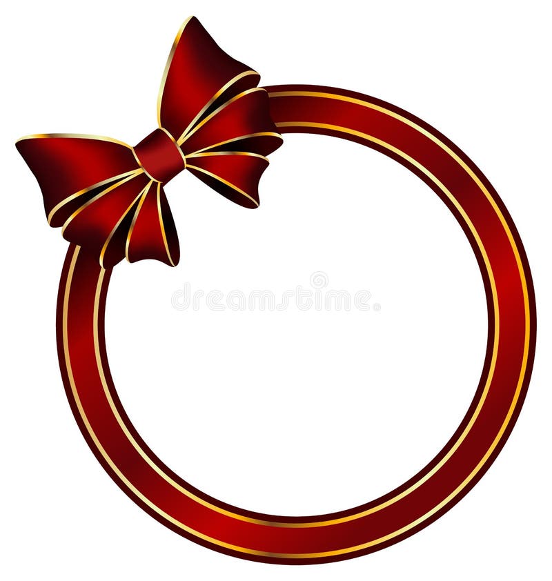 Red Frame Ring with Silk Bow Stock Vector - Illustration of celebration ...