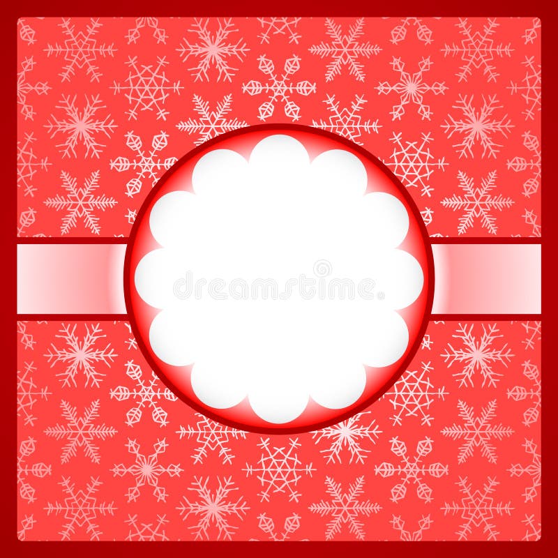 Red frame with snowflakes stock vector. Illustration of flake - 27582326