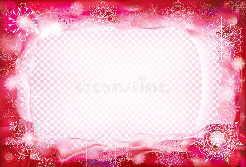 Red frame with snowflakes stock vector. Illustration of snowfall - 82142864