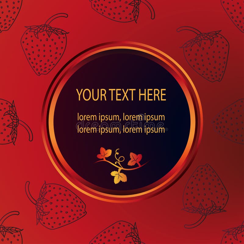 Red frame with strawberry stock vector. Illustration of design - 72701253