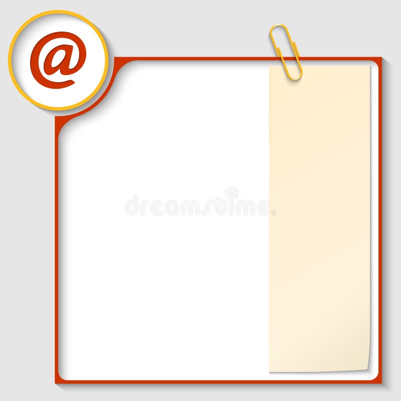 Red Frame for Text with a Email Icon Stock Vector - Illustration of ...