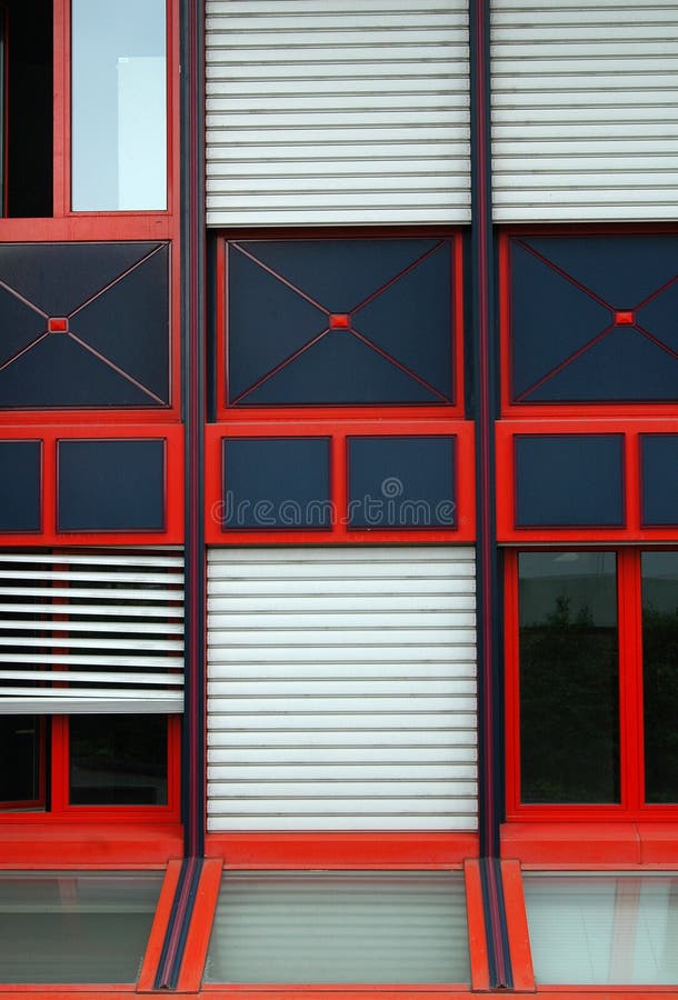 Red-framed windows stock photo. Image of window, glass - 387514