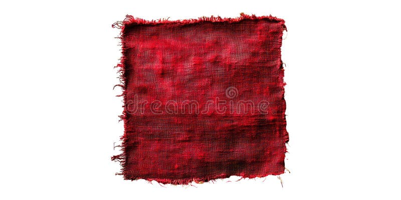 Red Frayed Fabric Patch Isolated on Transparent Background Stock Photo ...