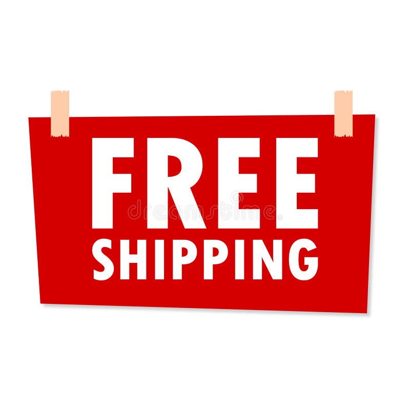 Red Free Shipping Sign - Illustration Stock Vector - Illustration of ...