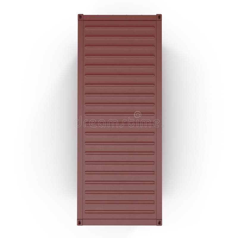 Red Freight Shipping Container Isolated on White. 3D Illustration Stock ...