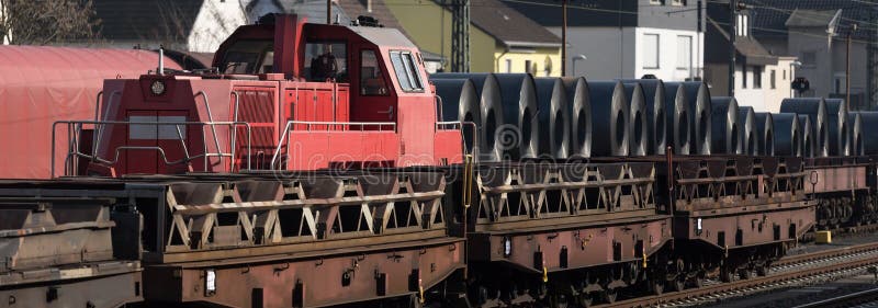 Freight train panorama stock image. Image of transportation - 142640727