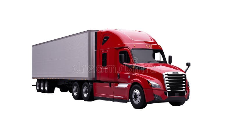 Red Freight Truck Transparent Background Transport Logistics Stock ...