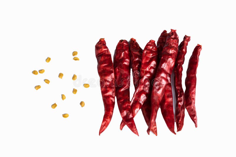 Red Fresh and Dried Hot Chilli in Wooden Bowl Stock Photo - Image of ...