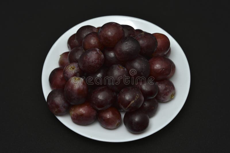 Red Fresh Grapes. Grapes on a Plate Stock Photo - Image of large, light ...