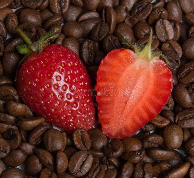 Strawberry coffee beans stock photo. Image of fresh, texture - 13802632