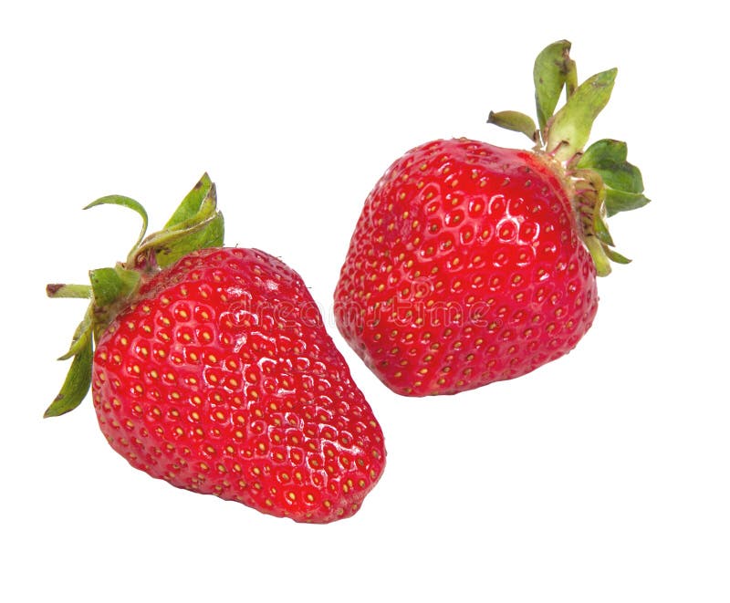 Red Fresh Strawberry Isolated on the White Stock Photo - Image of ripe ...