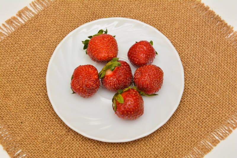 Strawberry on plate stock photo. Image of seeds, fruit - 55040586