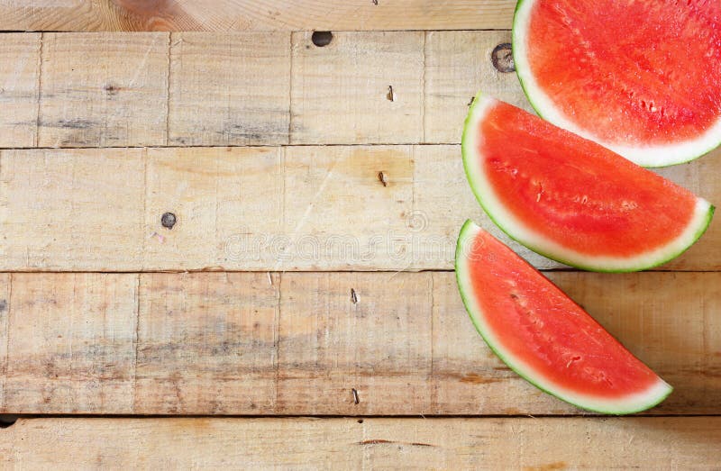 Red and Fresh Watermelon on Wooden Table Stock Photo - Image of juicy ...