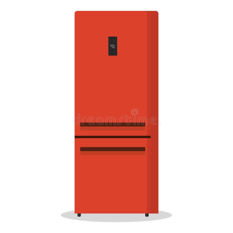 Red fridge stock vector. Illustration of freezer, interior - 157738869