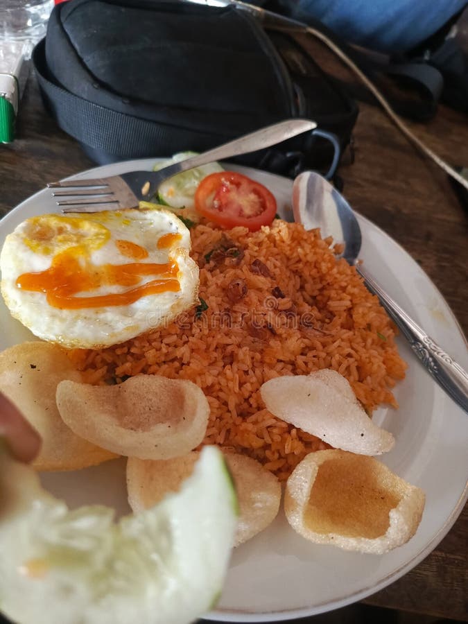 Red fried rice stock photo. Image of baking, lunch, cuisine - 378693328