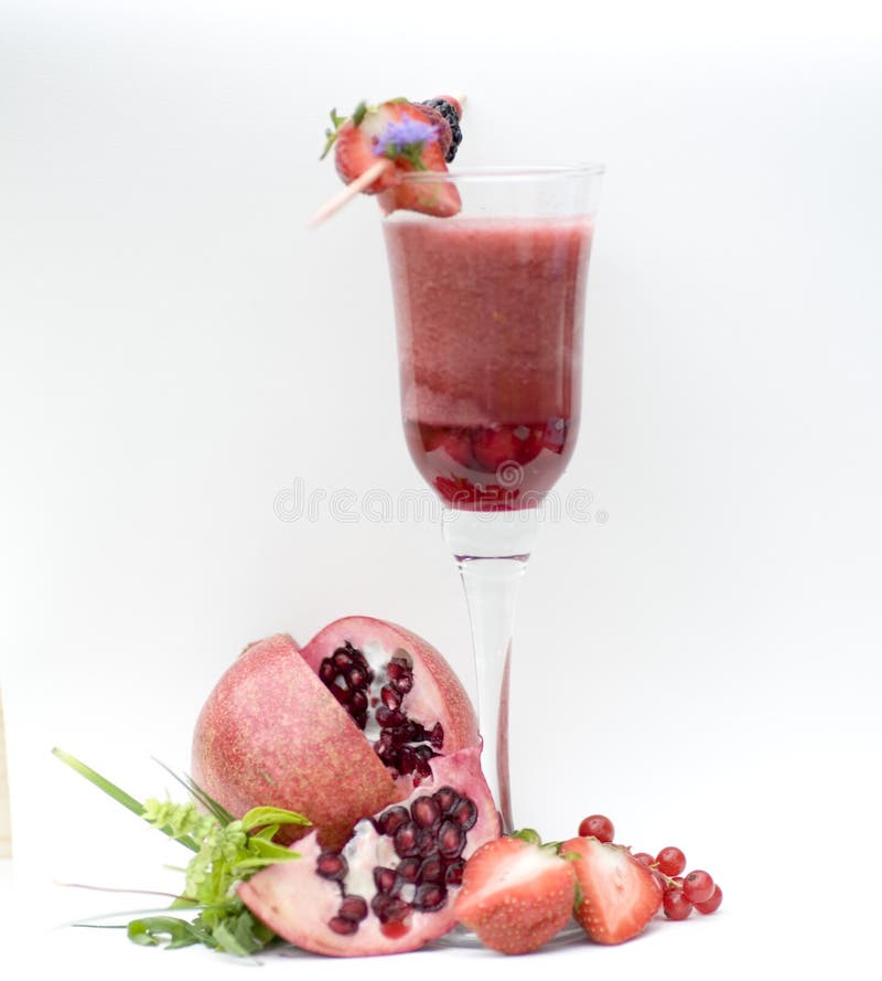 Red fruit cocktail stock image. Image of ingredients - 75547837