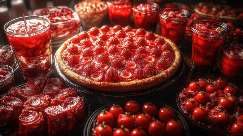 Red Fruit Tart & Preserves Stock Illustration - Illustration of reddish ...