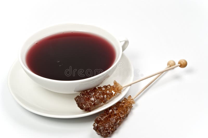 Red fruit tea stock photo. Image of rock, lemon, sugar - 14370800