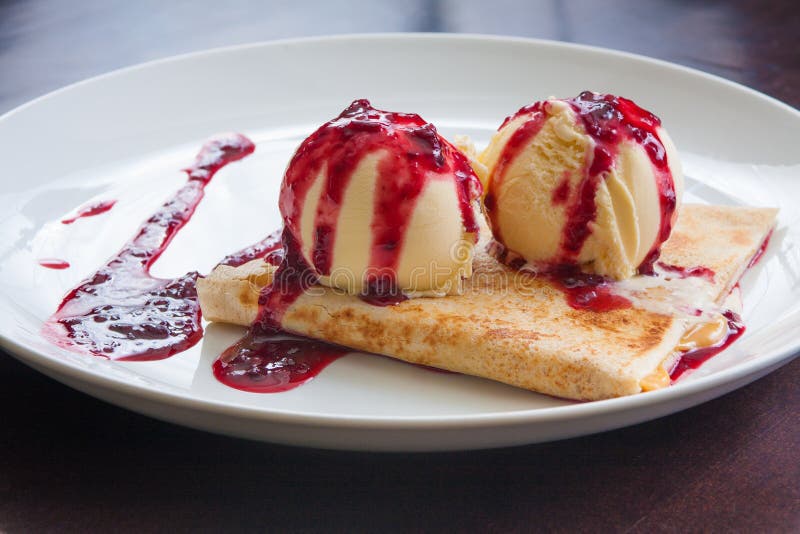 Red Fruits Crepe stock image. Image of plate, delicious - 68129107