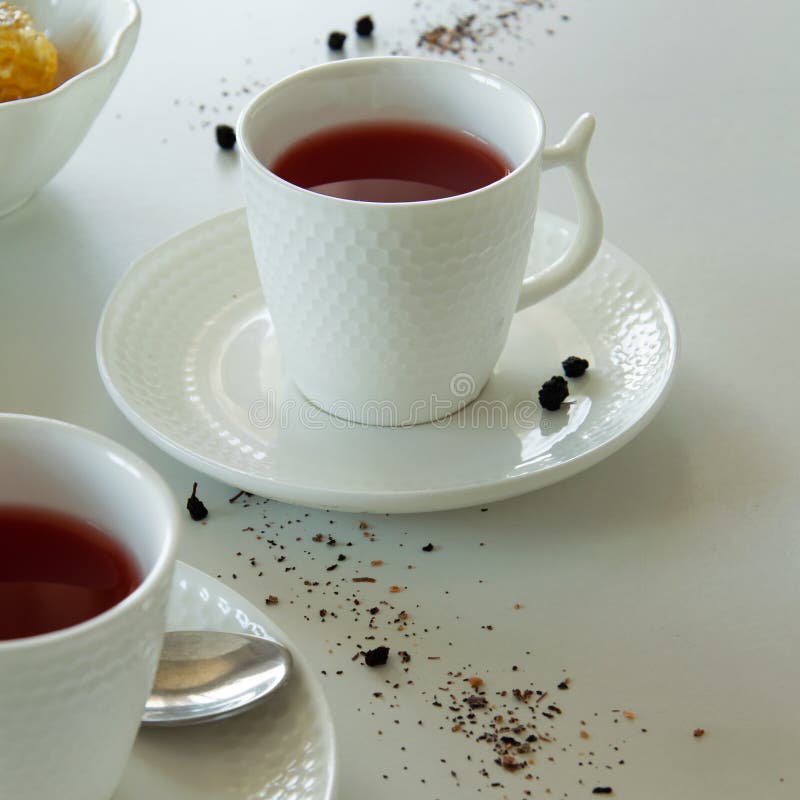 Red Fruits Tea Glasses. Drinks Flat Lay Stock Photo - Image of herbal ...