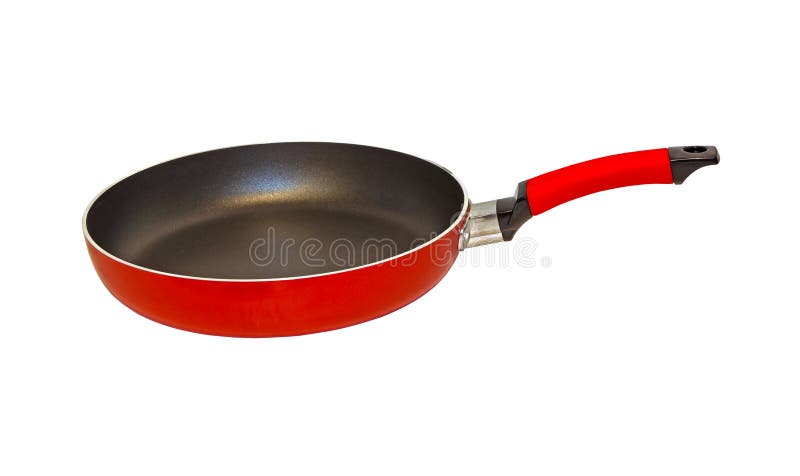Red frying pan stock image. Image of kitchenware, cooking - 21951545