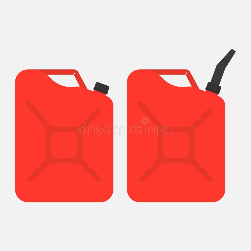 Red Fuel Containers with and without Spout Stock Vector - Illustration ...