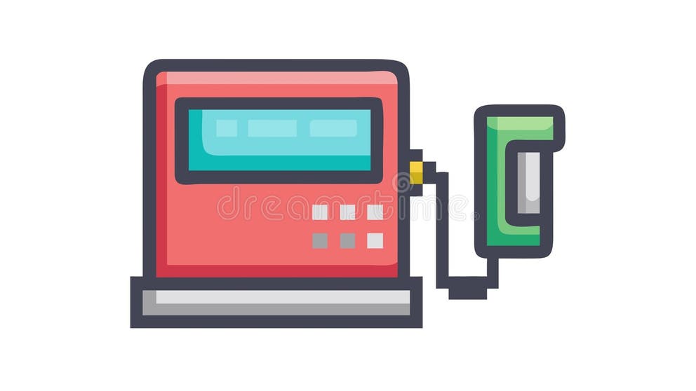 Red Fuel Pump with Digital Screen Interface, Vector Design Generative ...