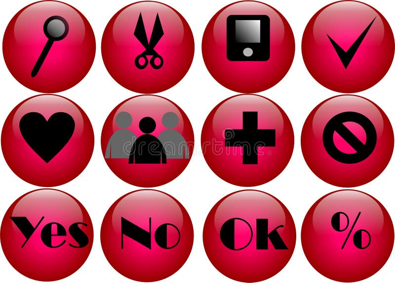 Red function icons stock vector. Illustration of people - 3422511