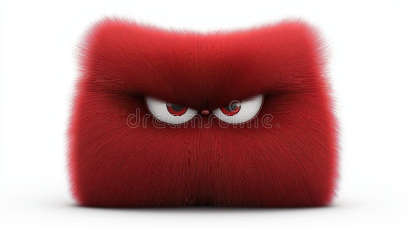 A Red Furry, Grumpy Character with an Angry Expression, Humorously ...