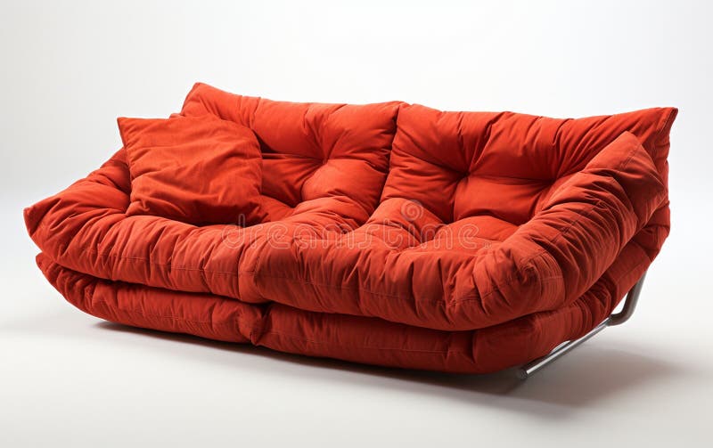 Red Futon on the White Background -Generative Ai Stock Illustration ...