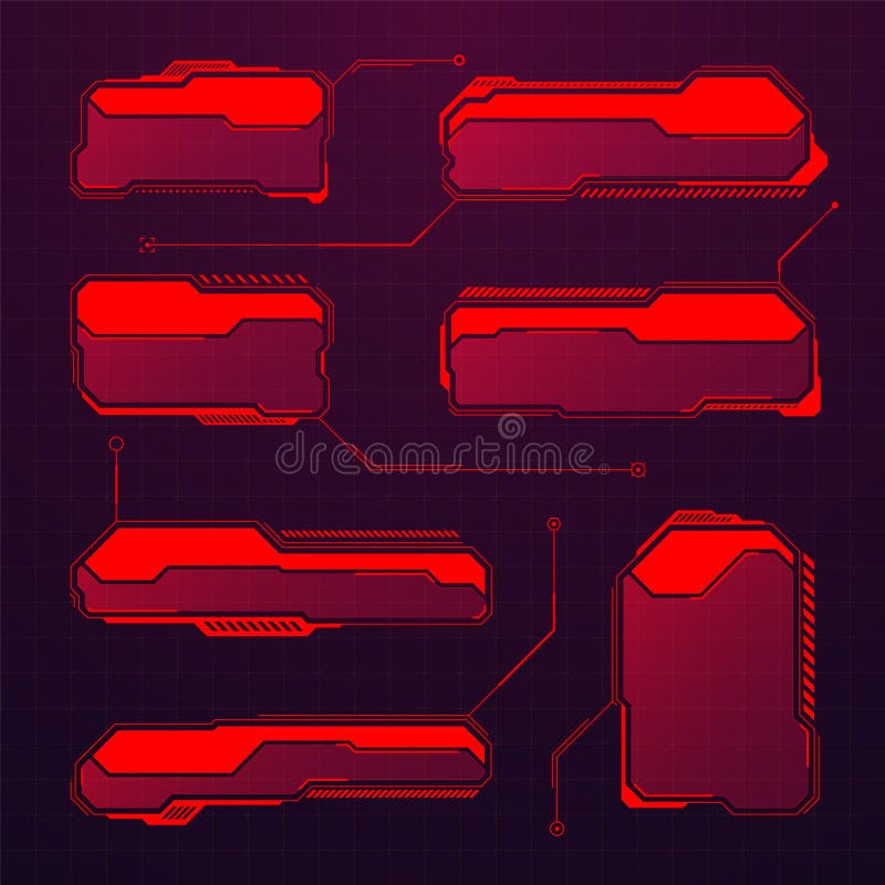 Red UI Futuristic HUD Interface Stock Image - Image of futuristic ...