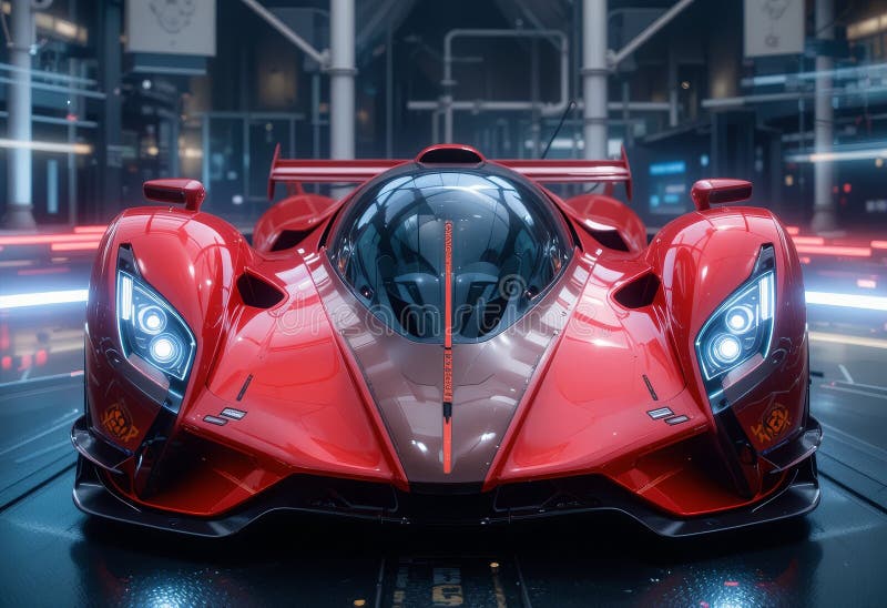Red Futuristic Super Racing Car. Stock Image - Image of super, concept ...